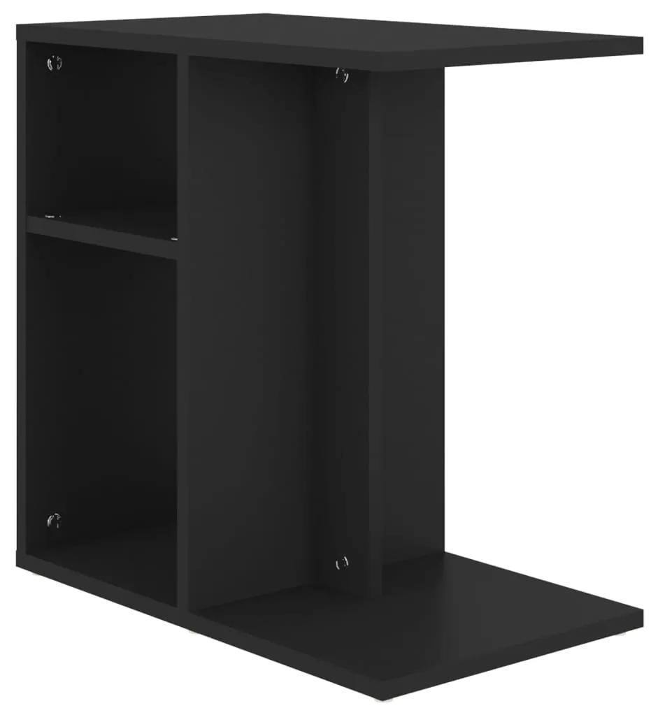 Odkládací stolek černý 50 x 30 x 50 cm dřevotříska - Default Title