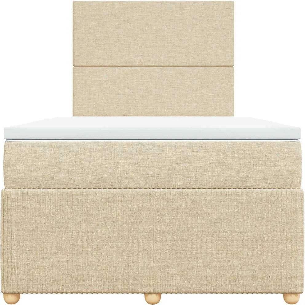 Box spring postel s matrací krémová 120x190 cm textil 3291993