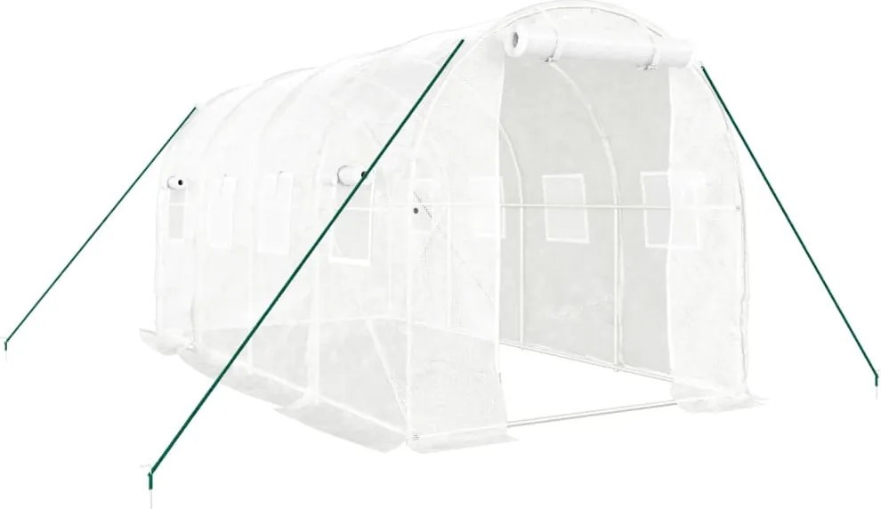 Skleník s ocelovým rámem bílý 8 m² 4 x 2 x 2 m 3188028