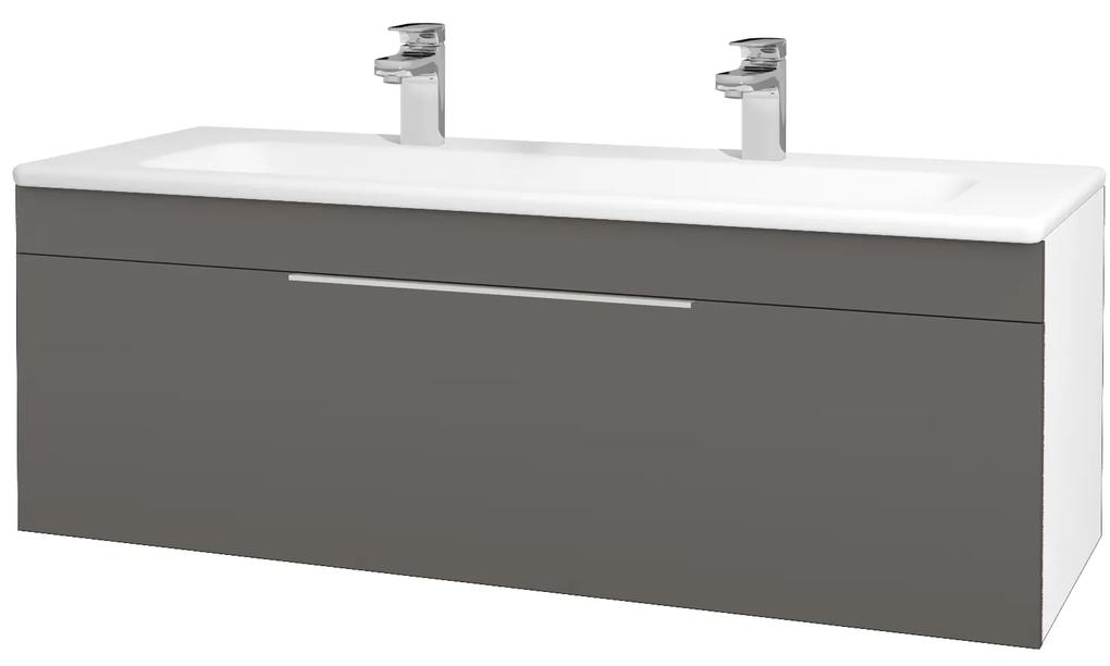Dřevojas Koupelnová skříň ASTON SZZ 120 Varianta: N01 Bílá lesk / Úchytka T01 / N08 Cosmo