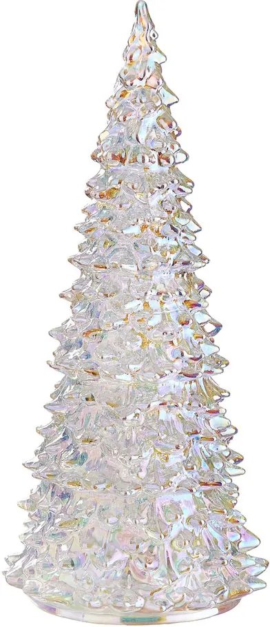 CRYSTAL LED Jedle skleněná 28 cm - stříbrná