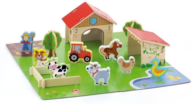 Dětské dřevěné 3D puzzle Viga Farma