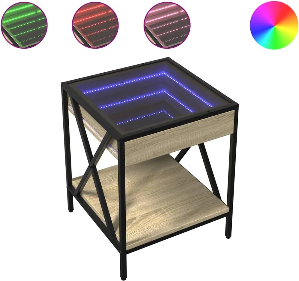 Noční stolek s Infinity LED dub sonoma 40 x 40 x 49 cm 3284097