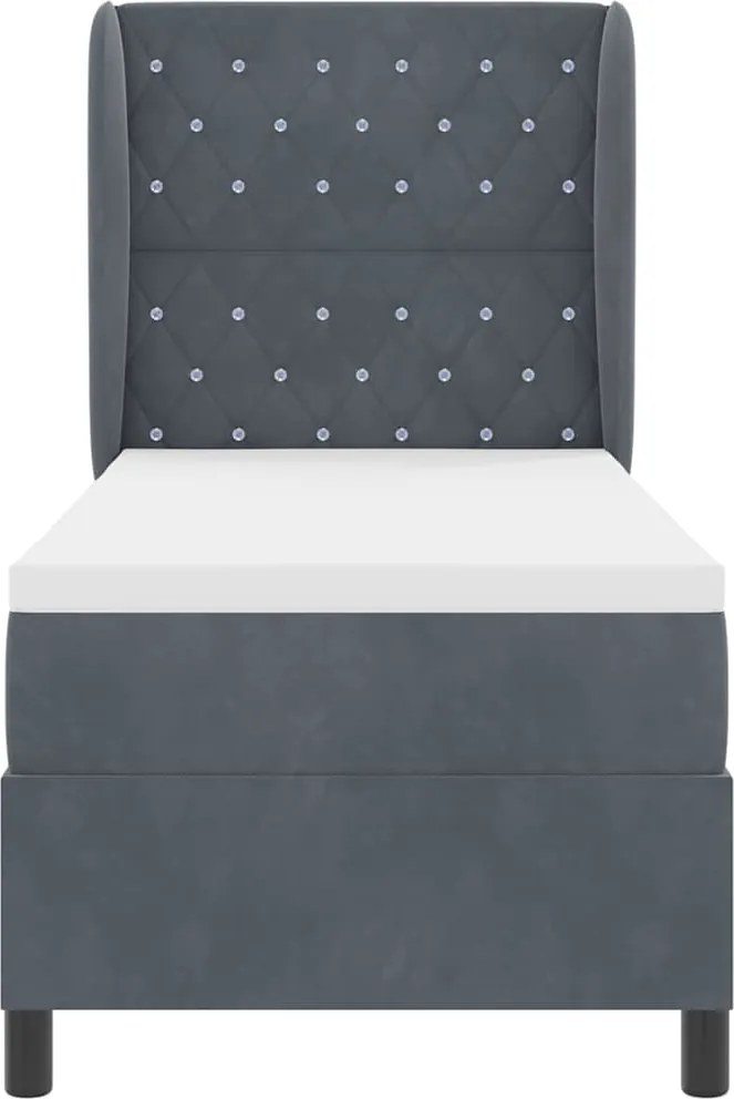 Postel s boxspringem s polštářem Tmavě šedá 200 x 80 cm samet 3340845