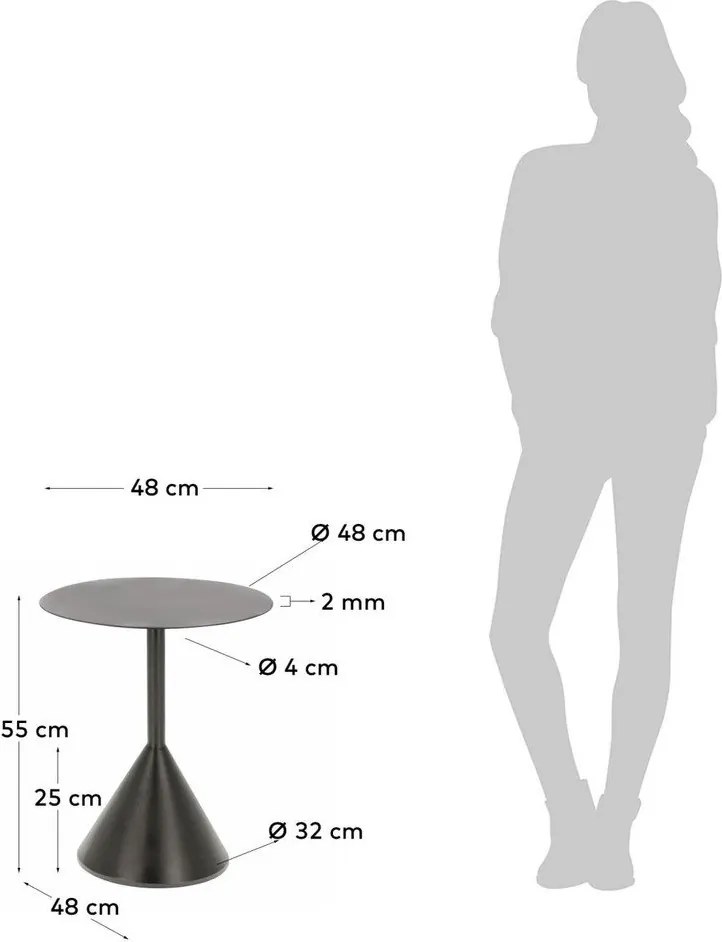 Kovový kulatý odkládací stolek ø 48 cm Yinan – Kave Home