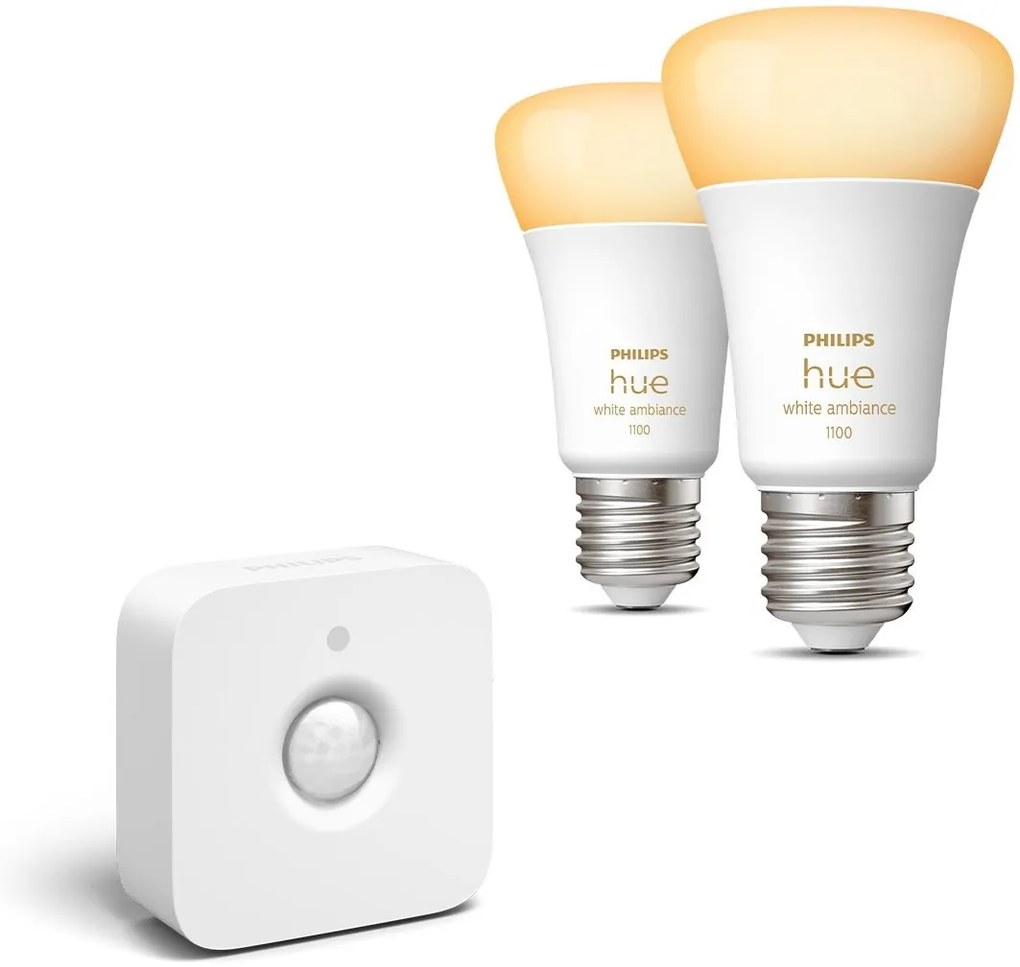 Sada chytrého osvětlení philips huewa 8w a60 e27 2p eu + philips hue motion sensor eu