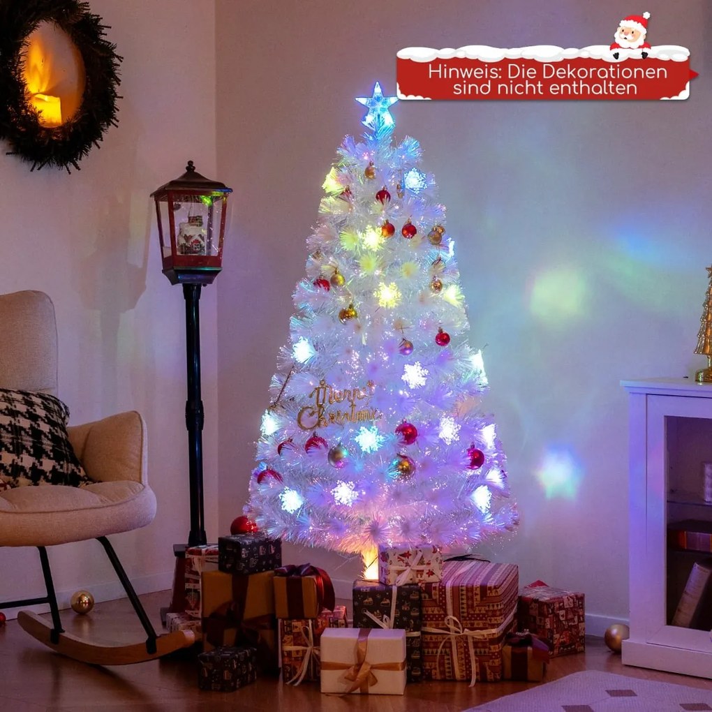 Costway Umělý vánoční stromek 150 cm s barevnými LED světly