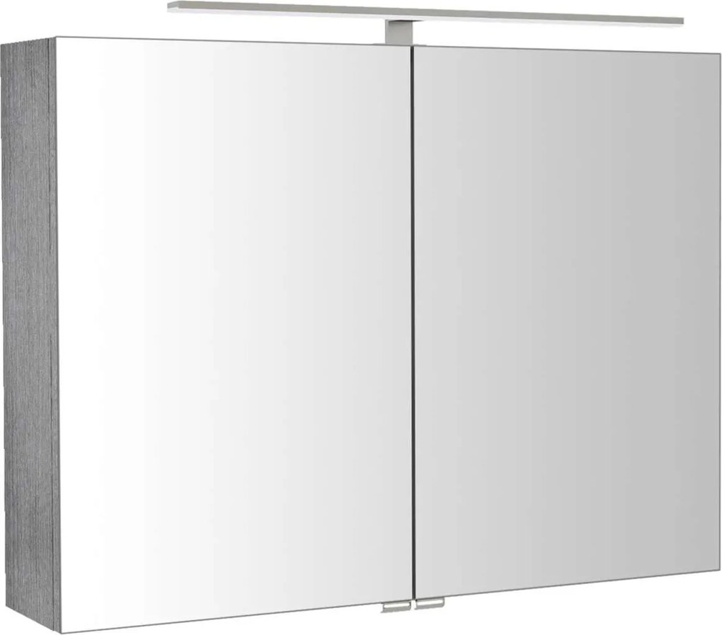 Sapho Riwa - Zrcadlová skříňka s LED osvětlením 81x70x17 cm, dub stříbrný RIW080-0011