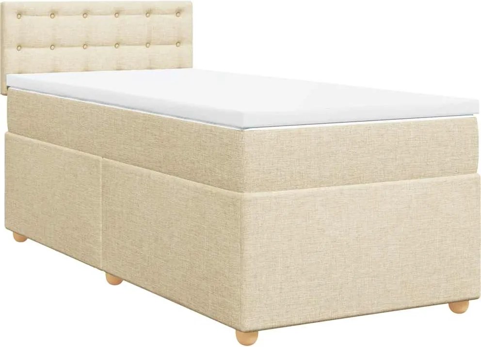 Box spring postel s matrací krémová 80 x 200 cm textil 3286526