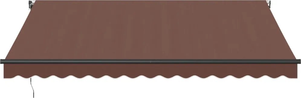 Automatická zatahovací markýza s LED světly hnědá 400 x 350 cm 3215406