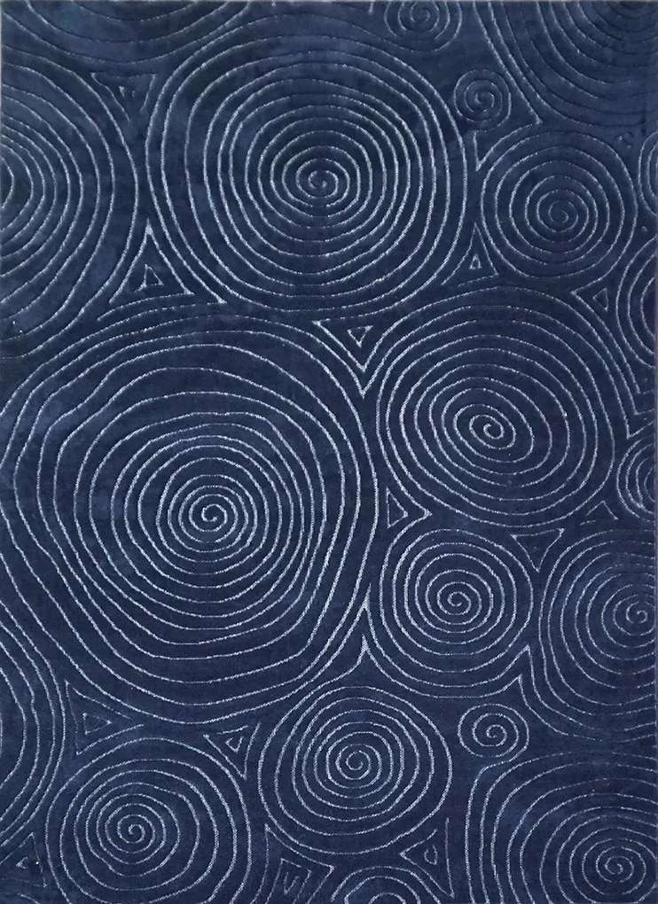BE Koberec Zen Garden Collection 2404 NAVY - tmavě modrý obdélníkový Rozměr: 160x220 cm