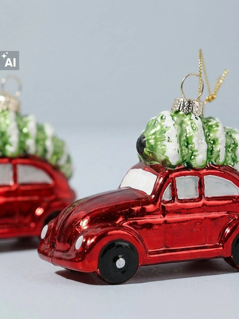 Sinsay - Vánoční baňky ve tvaru aut 2 pack - vícebarevná