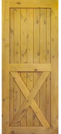 Palubkové dveře dolní X z masivu 60cm, 203cm, hladký, surové dřevo bez barvy a laku