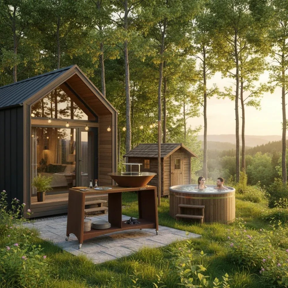 PRO-TERMO Grilovací ohniště FIESTA ISLAND COR-CR 100 - hnědá
