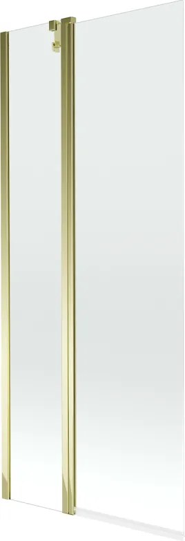 Mexen Flip, vanová zástěna 1-křídlová 80 x 150 cm, otočné křídlo, 6 mm čiré sklo, zlatý profil, 894-080-101-50-00