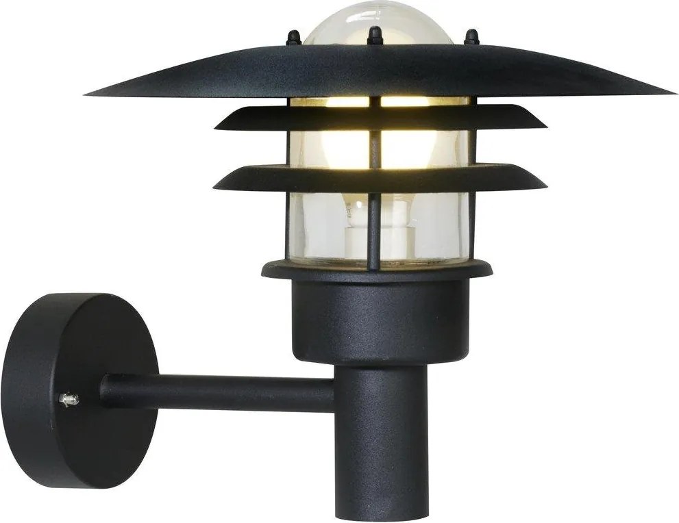 NOR 71411003 Venkovní nástěnné svítidlo Lønstrup 32 1x60W E27 černá čirá - NORDLUX