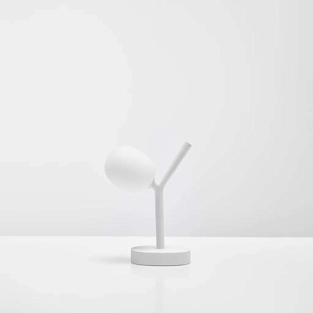 Přenosná lampička v organickém designu Ivy Battery Dekor: Bílé sklo