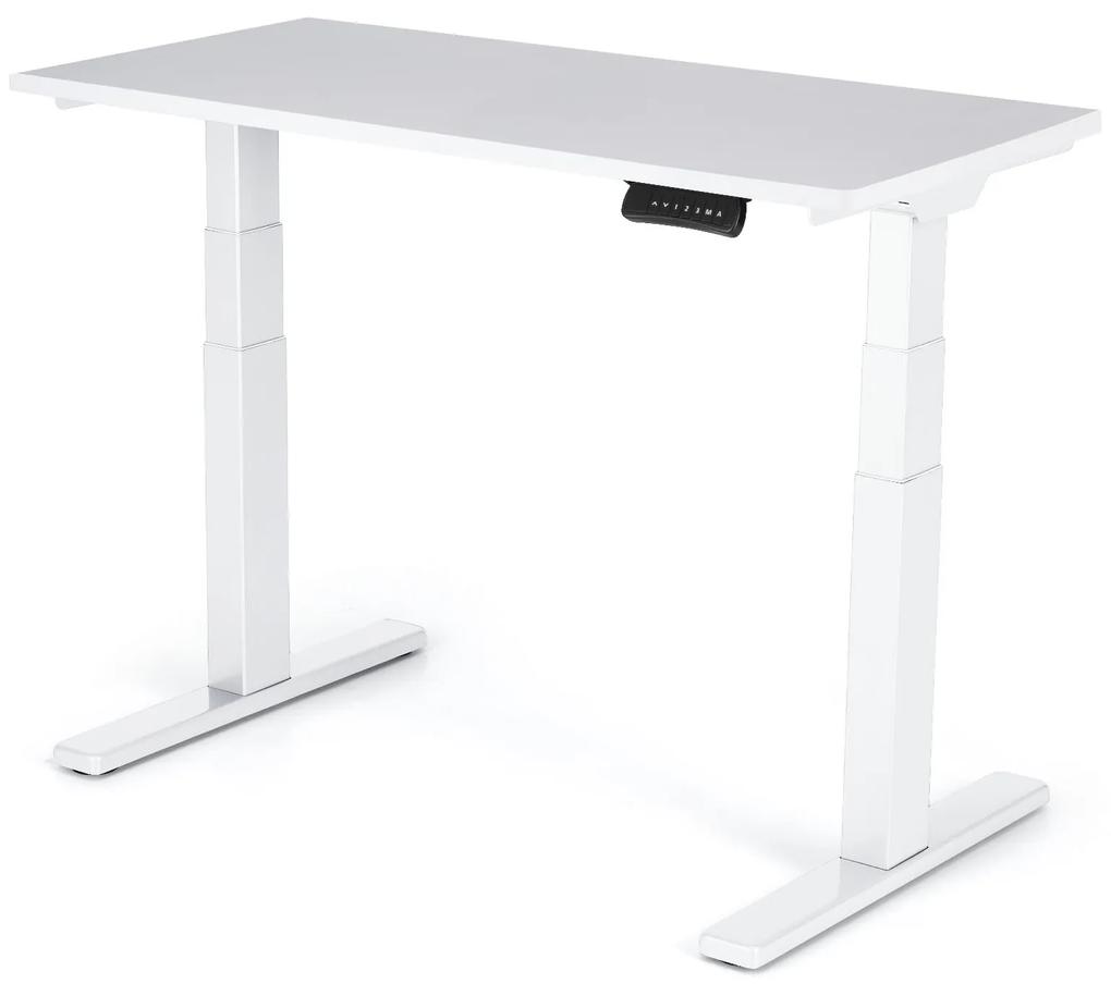 Výškově nastavitelný stůl Liftor 3segmentové nohy premium bílé,   deska 1180 x 600 x 25 mm bílá