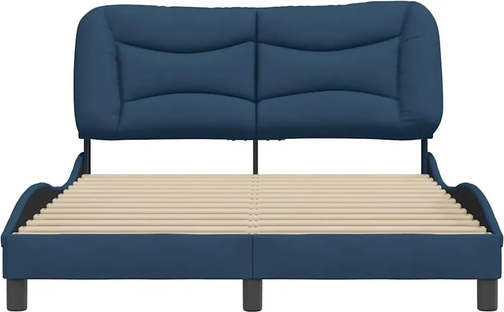 Rám postele bez matrace Hvar modrý 140 x 190 cm textil 3207771