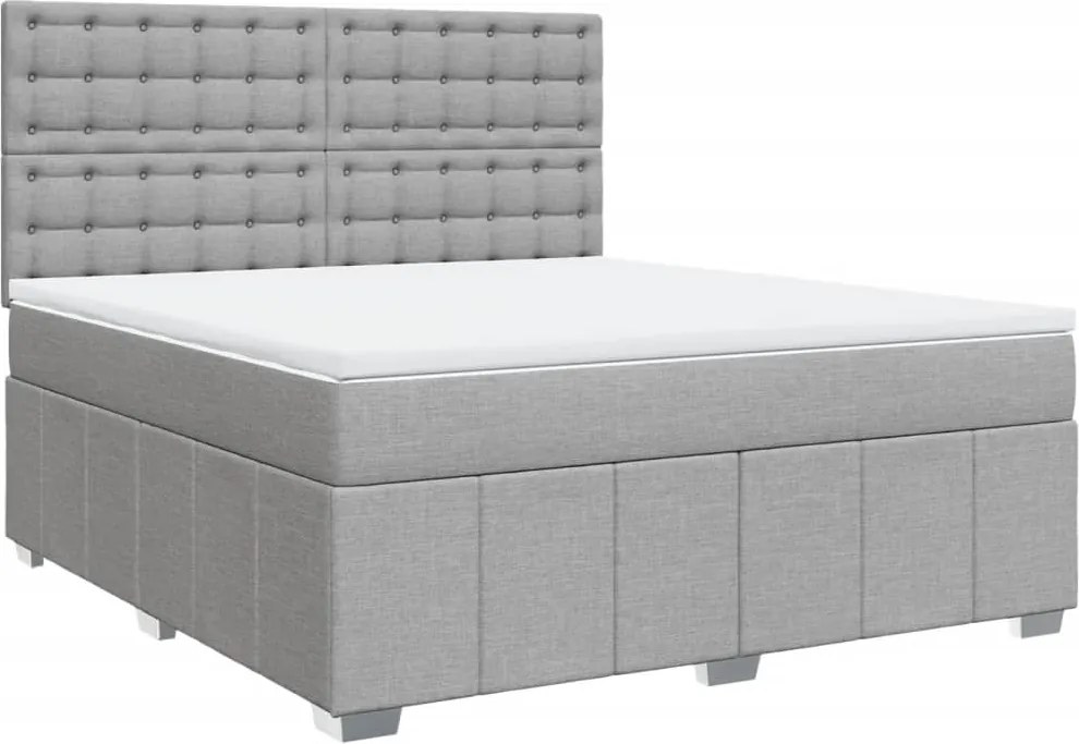 Box spring postel s matrací světle šedá 180 x 200 cm textil 3294061