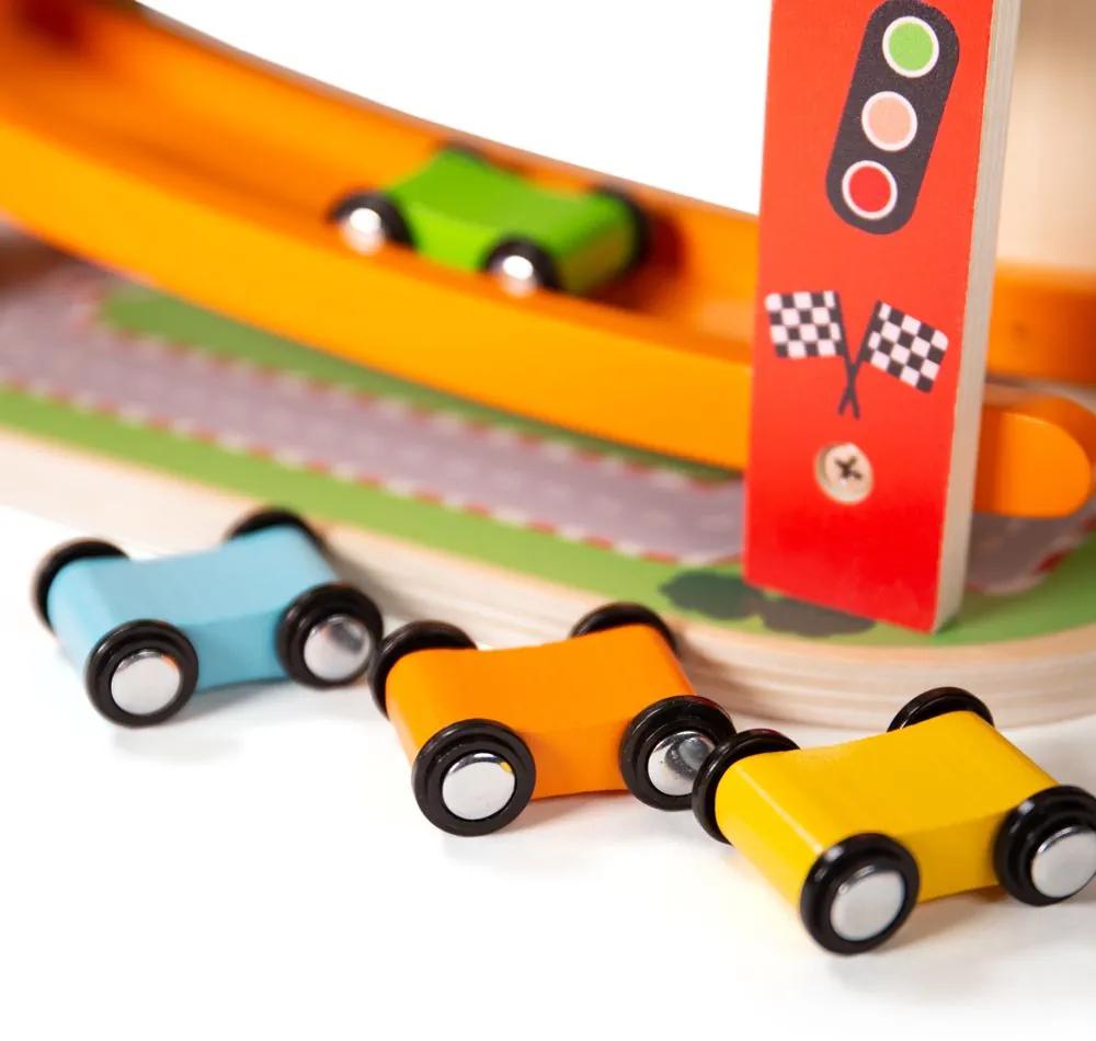 Bigjigs Toys Dřevěná automobilová závodní dráha