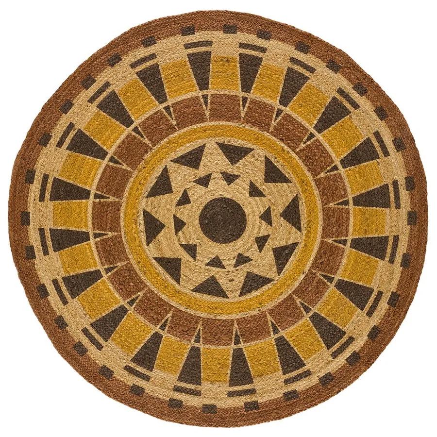 Oranžový kulatý koberec ø 120 cm Tonga - Universal