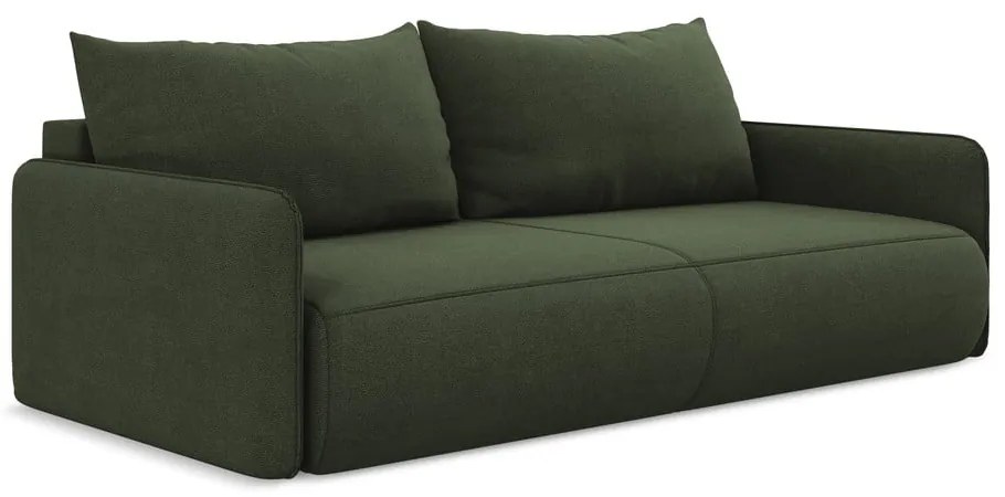 Zelená rozkládací/s úložným prostorem pohovka 216 cm Nanea – Makamii