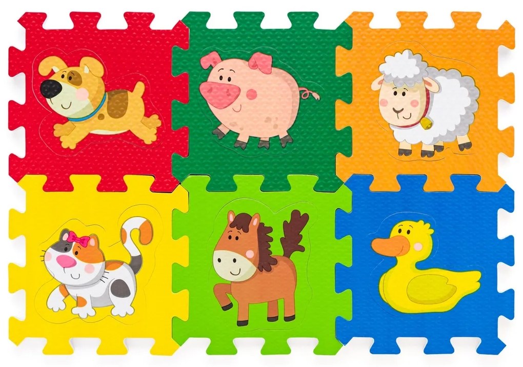 Plastica Pěnové puzzle ze zvířátky, 6 ks