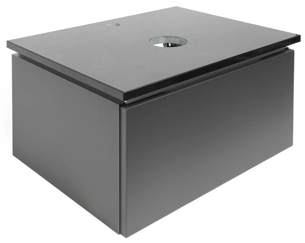 Koupelnová skříňka s žulovou krycí deskou SAT Feel 60x30x46 cm antracit mat SATFEEL60ANTZ