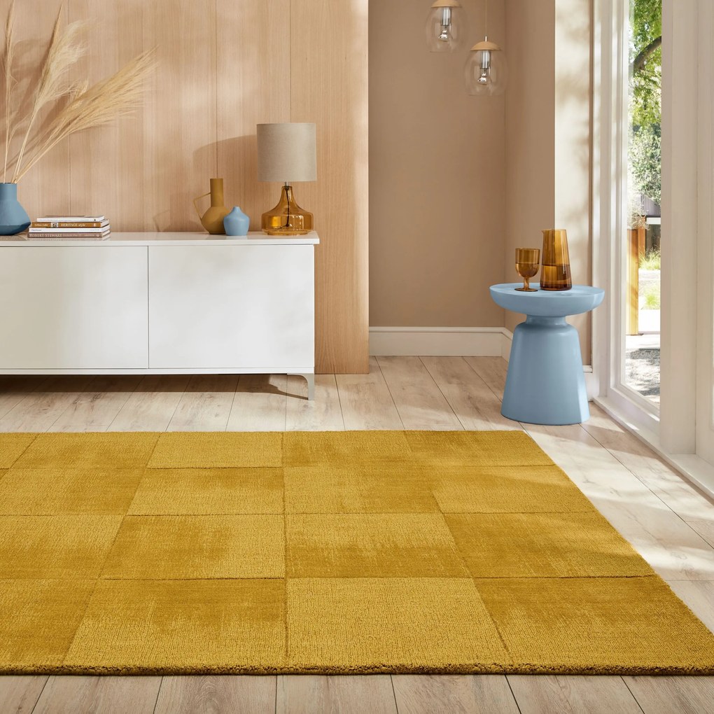 Kusový koberec Demi Check Ombre Yellow, 200x290, žltá, obývacia izba, Flair Rugs