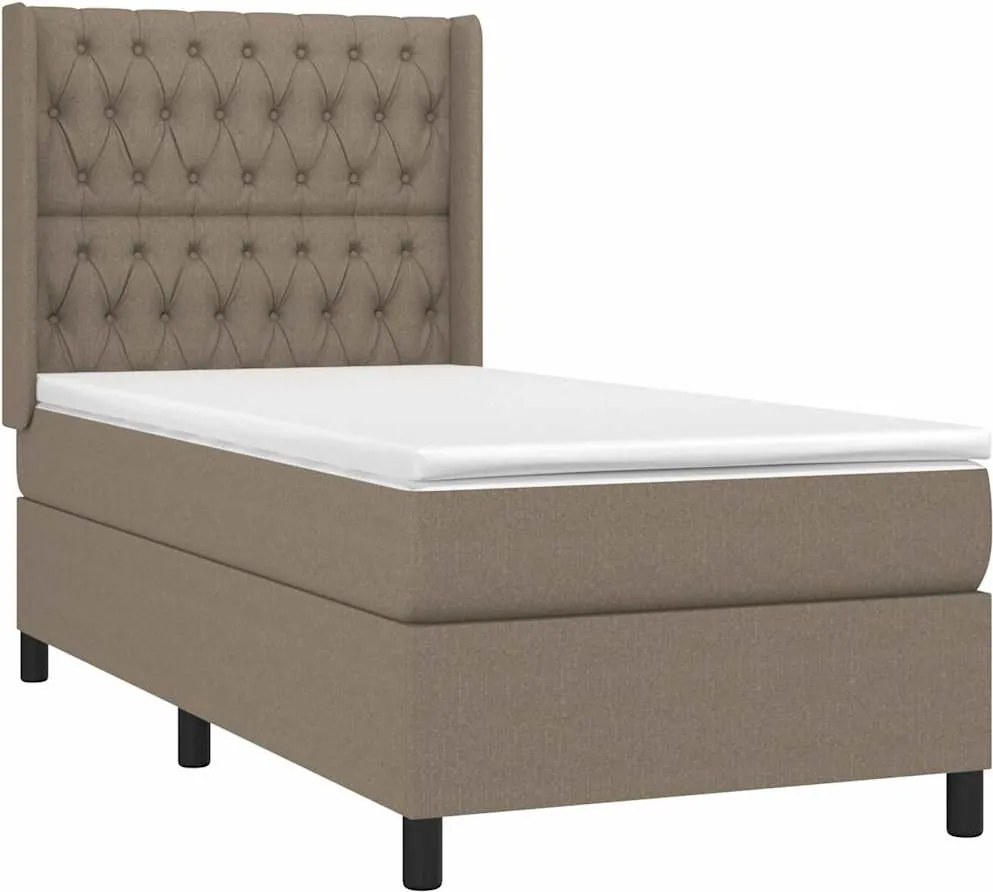 Box spring postel s matrací taupe 90x200 cm textil 3131645