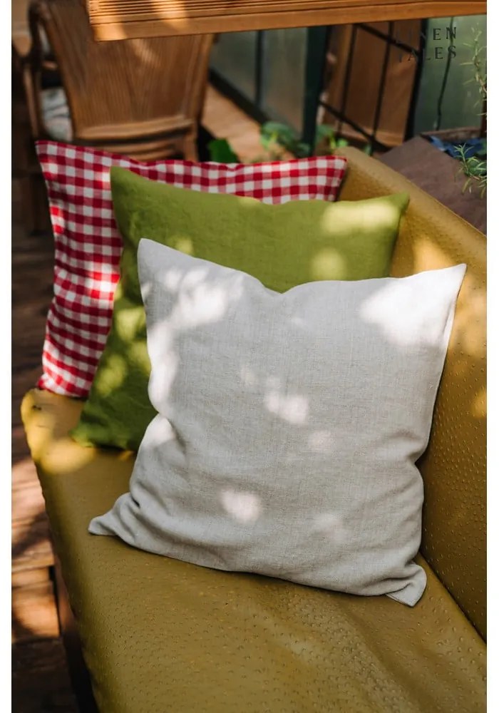 Lněný povlak na polštář 50x50 cm Red Gingham – Linen Tales
