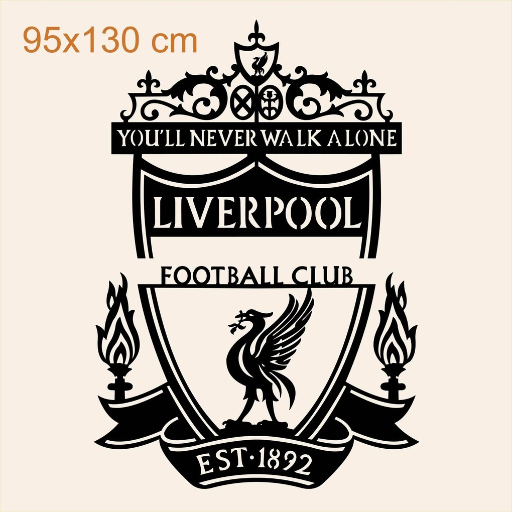 DUBLEZ | Dřevěné logo klubu na zeď - Liverpool | Obraz