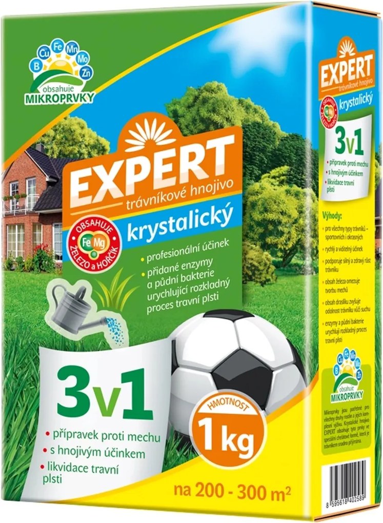 Expert 3v1 trávníkové hnojivo kryšlatické 1 kg