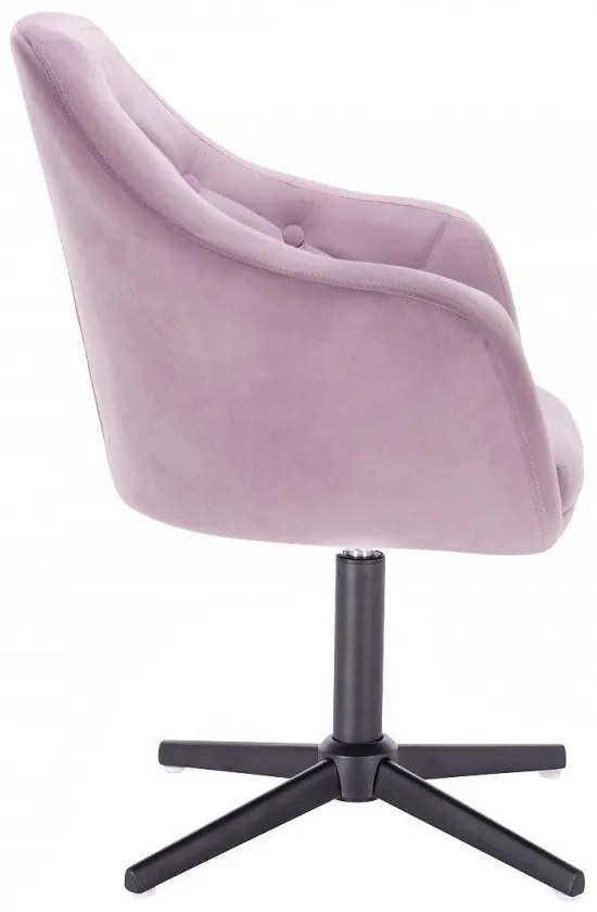 LuxuryForm DESIGN Otočné křeslo ANDORA VELUR na černém kříži - levandule