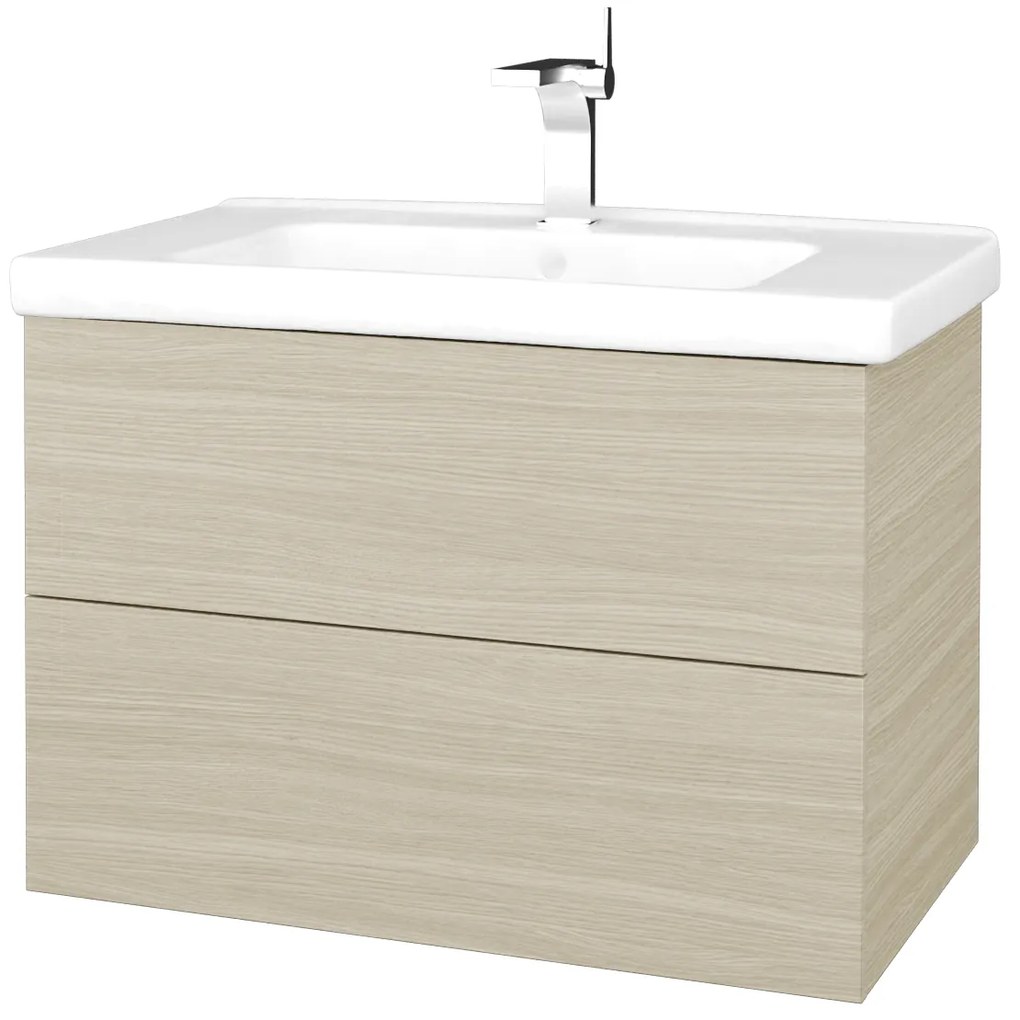 Dřevojas Koupelnová skříň VARIANTE SZZ2 80 (umyvadlo Harmonia) Varianta: N01 Bílá lesk / D17 Colorado