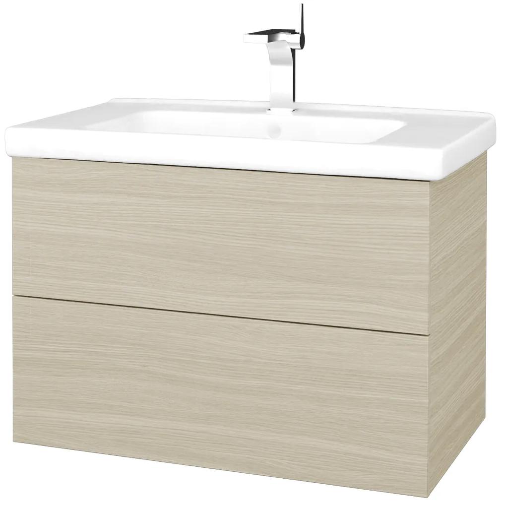 Dřevojas Koupelnová skříň VARIANTE SZZ2 80 (umyvadlo Harmonia) Varianta: N01 Bílá lesk / M05 Béžová mat