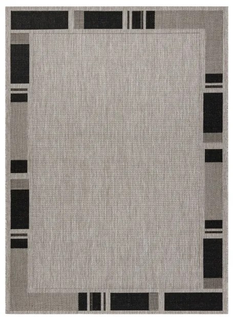 Koberec SIZAL FLOORLUX 20195 stříbrný / černý