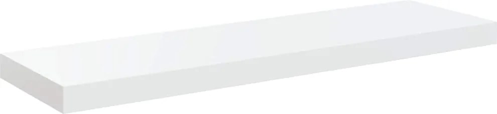 Plovoucí nástěnné police 2 ks lesklé bílé 80x23,5x3,8 cm MDF 323752