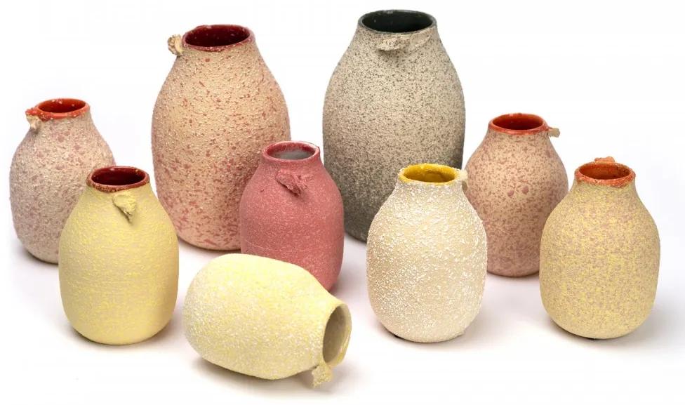 Váza S - design Roman Šedina, keramická hmota, červená, žlutá