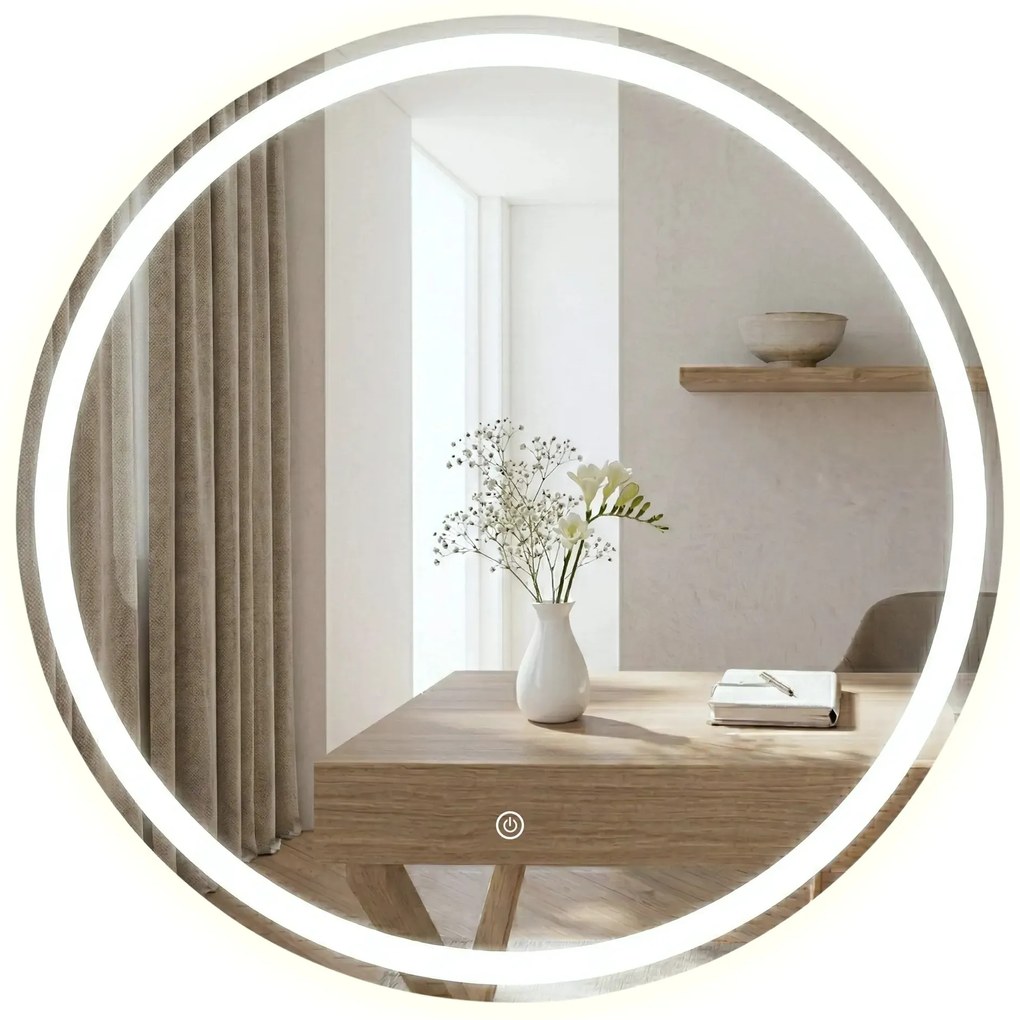 Tutumi Zrcadlo ⌀50 cm s regulovatelným LED osvětlením HOM-09517