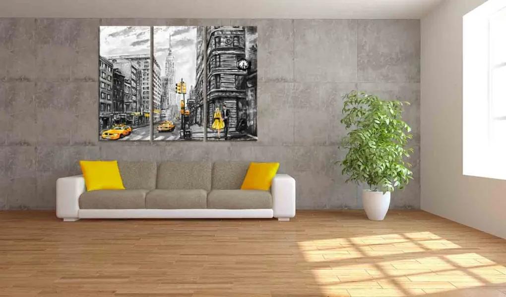 Malvis ® Obraz reprodukce Žlutý New York Velikost: 90x70 cm