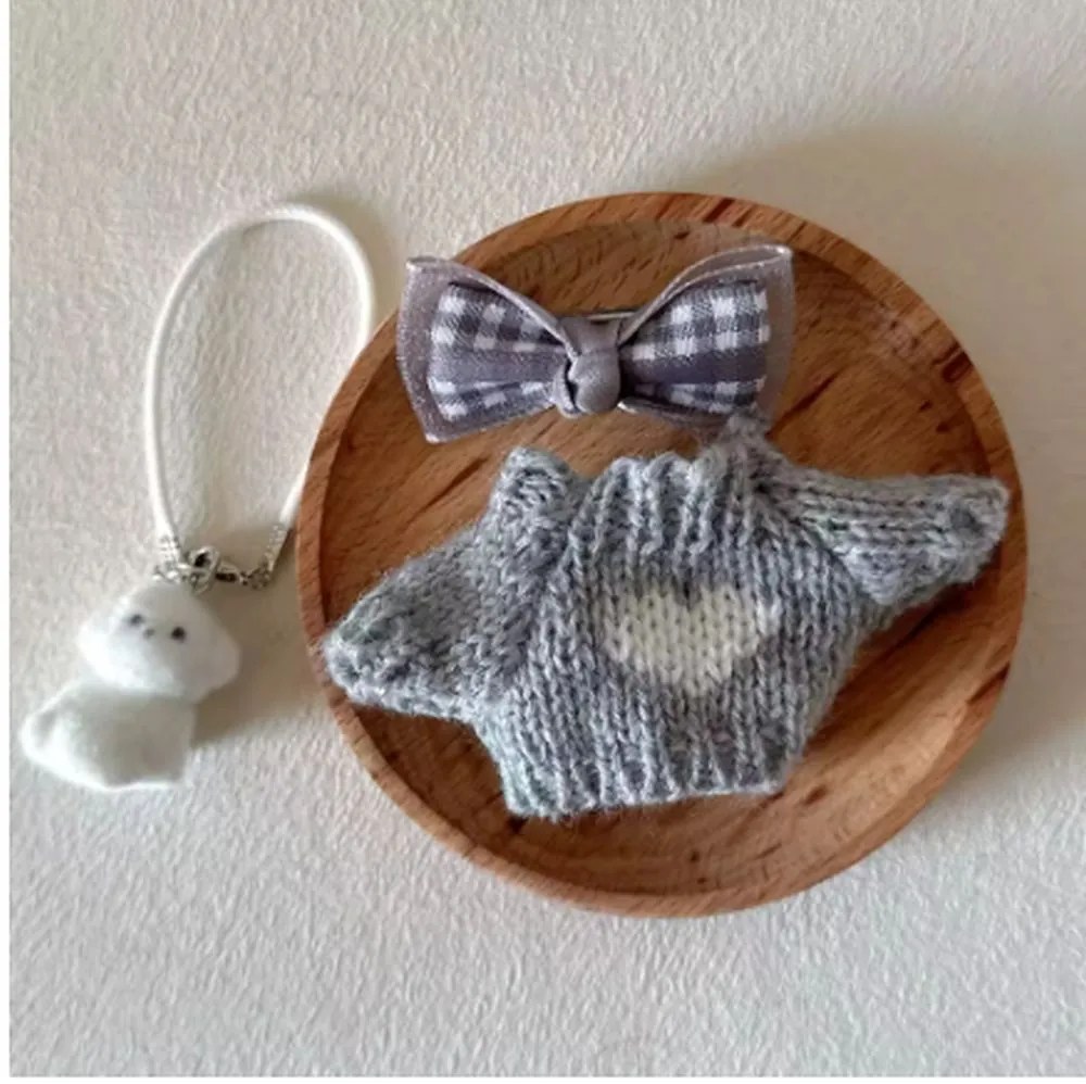 Stylové oblečení pro panenky LABUBU (17 cm) Varianta: šedý set (Gray Suit)