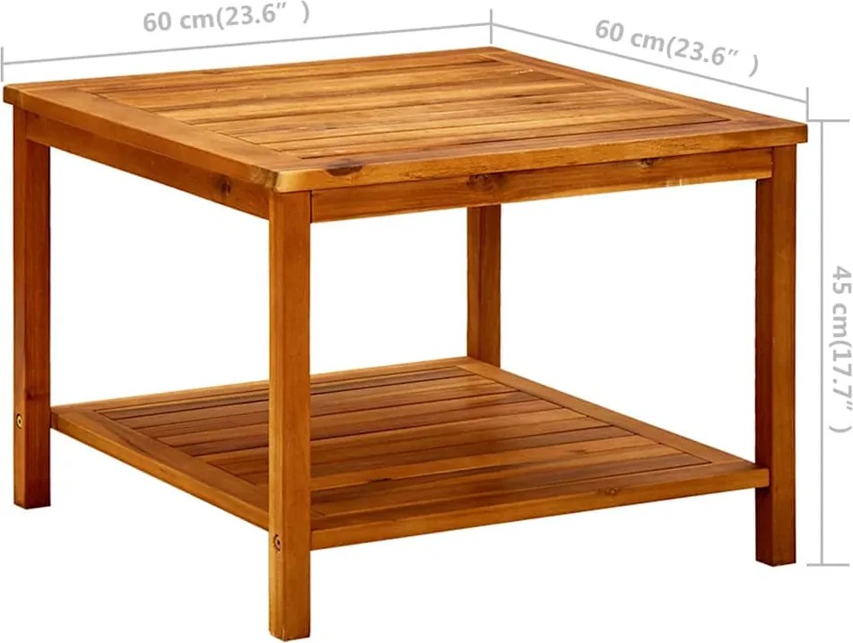 Konferenční stolek 60 x 60 x 45 cm masivní akáciové dřevo 316403