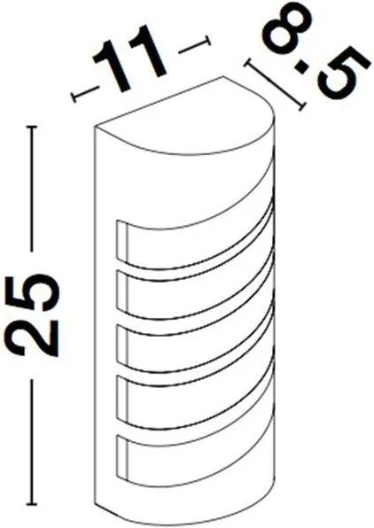 NV 9926617 Venkovní nástěnné svítidlo LUPO černý hliník akrylový difuzor LED 10W 3000K 220-240V 64st. IP65 - NOVA LUCE