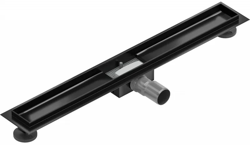 Mexen Flat nerezový sprchový žlab 70 cm - tělo žlabu bez krytu, černá, 1715070