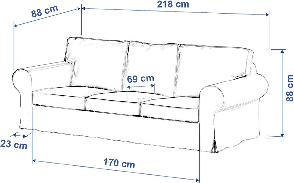 Potah na pohovku IKEA Ektorp 3-místná rozkládací, NOVÝ MODEL 2013 barva béžová látka lesklé, sametová