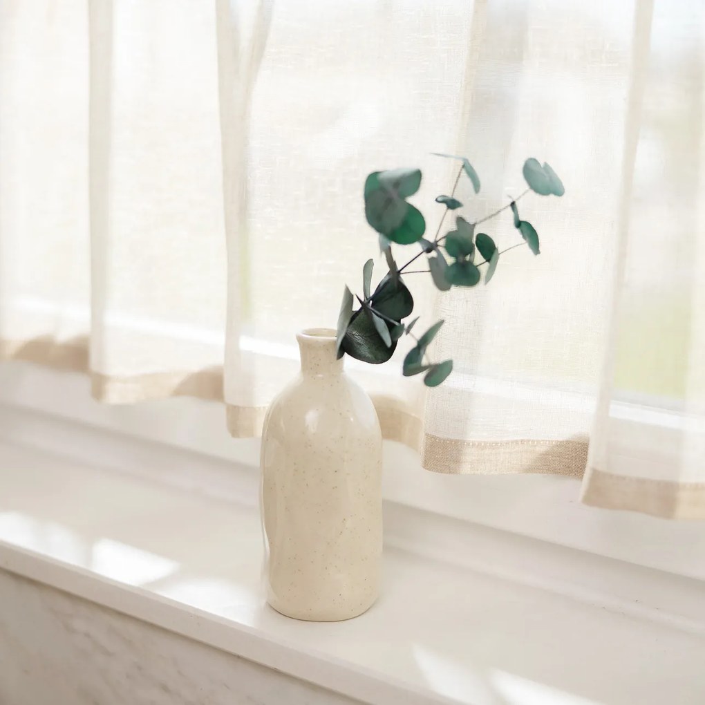 Vase White Sandstone 7x7x15 cm