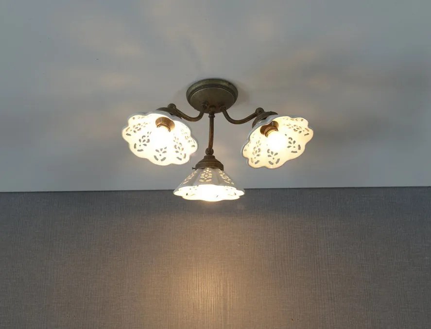 Sapho Sapho, NAPOLI stropní svítidlo 3xE14,40W, 230V, keramické stínítko, bronz, MC613