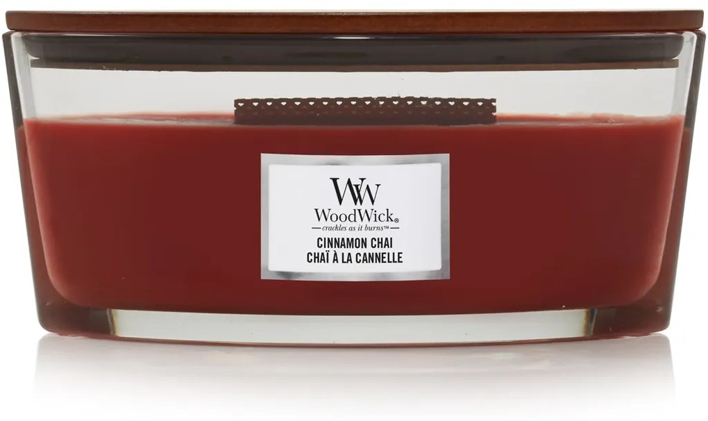 WoodWick – svíčka Cinnamon Chai (Skořice a vanilka), 453 g